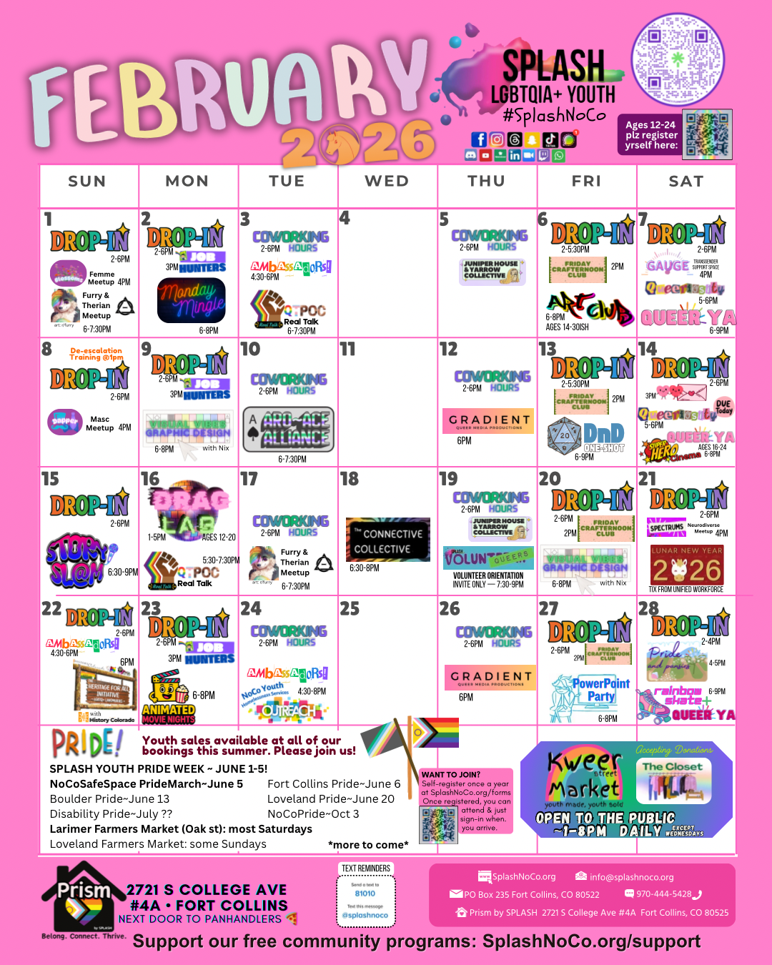 Calendar – SPLASH Youth of Northern Colorado